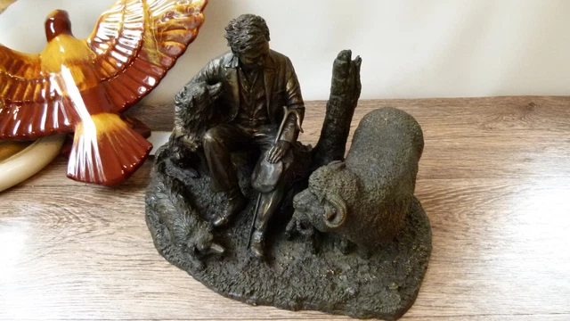 HEREDITIES BRONZED RESIN shepherd, sheep and dogs large & heavy 5.25kg ...