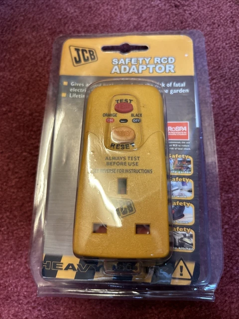 NEW JCB RCD Plug-In Adapter Circuit Breaker Safety Trip Switch £4.00 ...