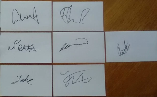 ENGLAND CRICKET THE Ashes 2023 set of 7 hand signed cards of the squad ...
