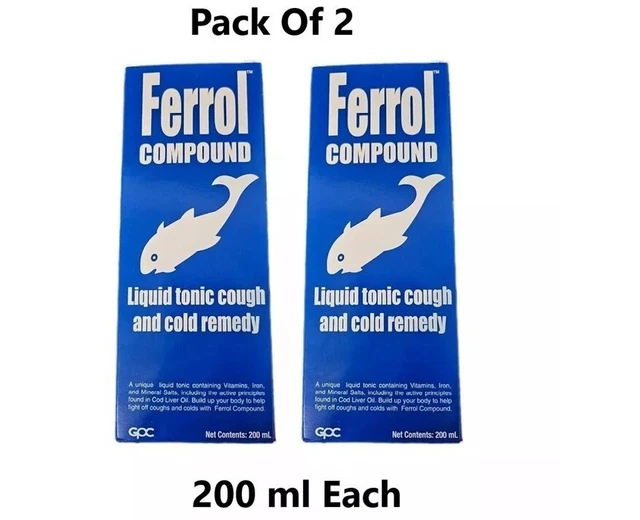2 X FERROL compound Liquid Tonic Cough And Cold Remedy 200ml. £19.99 ...