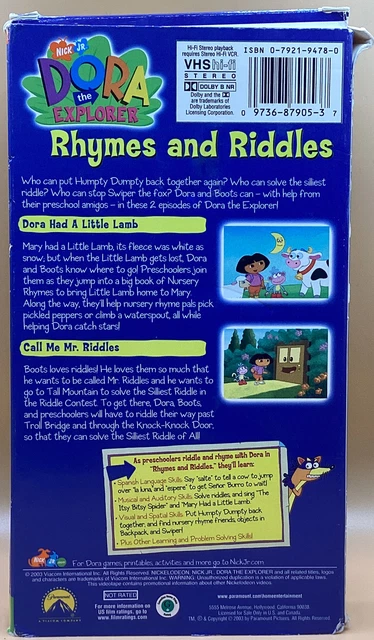 DORA THE EXPLORER - Rhymes and Riddles VHS 2003 Nick Jr Nastro Nero ...