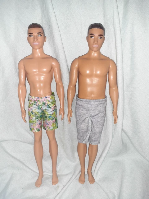 2 X BARBIE Brown haired Ken Dolls - 1 x Curvy / 1 x Normal ) by Mattel ...