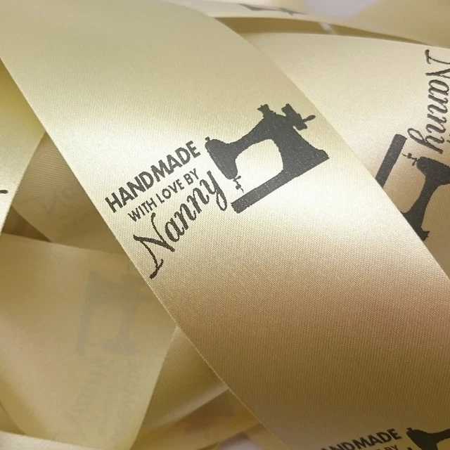 PERSONALISED CLOTHING GARMENT Loop Label Gold Bespoke Craft Sew In ...