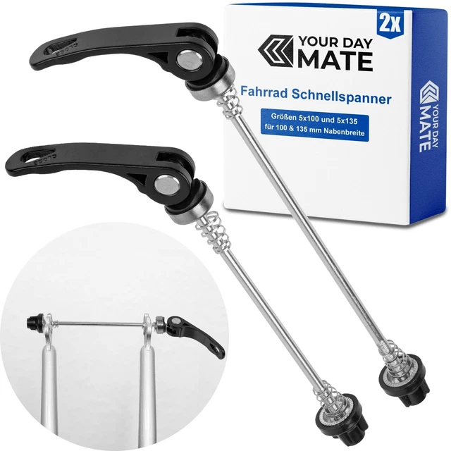 SCHNELLSPANNER SET 5X100 5x135 Fahrrad Schnellverschluss Steckachse ...