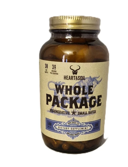 HEART AND SOIL Whole Package 100% Grass Fed 180 Capsules. EXP: 11/2027 ...