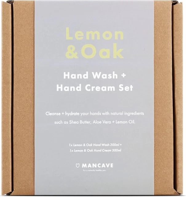 MANCAVE LEMON & Oak Hand Care Duo - Anti-Bacterial Hand Wash and Hand ...