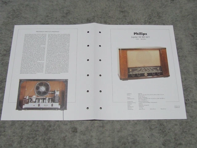 SCHALTPLAN FÜR RÖHRENRADIO Radio Philips Jupiter 52 BD621 v. 1952 ...