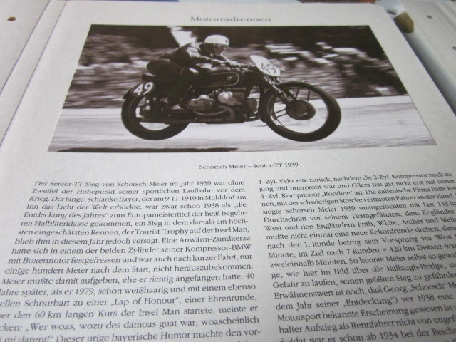 MOTORRAD ARCHIV MOTORRADRENNEN 3120 Schorsch Meier Senior TT 1939 EUR 6 ...