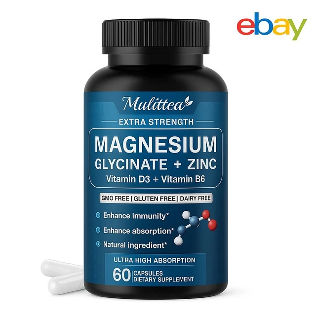 MULTITEA MAGNESIUM GLYCINATE + Zinc with Vitamin D3 & B6 – Extra ...