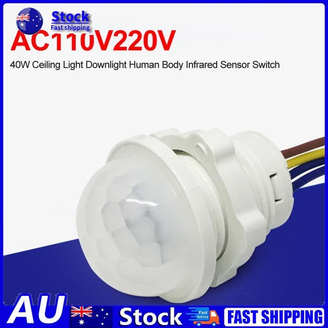 AC 110V 220V Human Body IR Infrared Sensor Motion Induction Lamp Switch ...