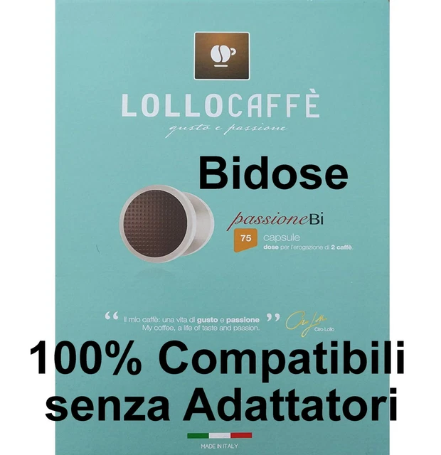 150 CAFFE 75 Capsule Bidose Lollo Miscela Nera Compatibil i Lavazza ...