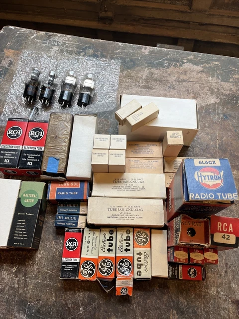 LOTTO DI TUBI, NOS e usati, ECC81 6L6G, 6L6GC, 6V6GT, 6SL7, 6SJ7, RCA ...