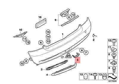 GENUINE BMW R50 R52 R53 Coupe Rear Fog Light Finisher Trim OEM ...