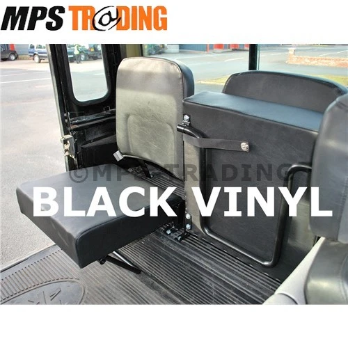 LAND ROVER DEFENDER Rear Inward Facing Folding Seat Black Vinyl 1x ...