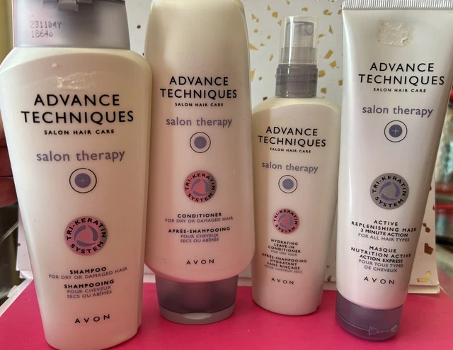 AVON ADVANCE TECHNIQUES Salon Therapy TRI-KERATIN SYSTEM 4 Products ...