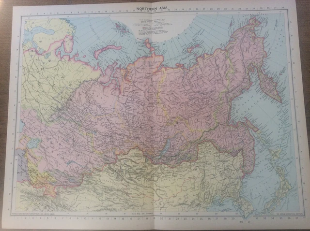 VINTAGE ANTIQUE 1939 Philips Map 20x15 Northern Asia £16.49 - PicClick UK