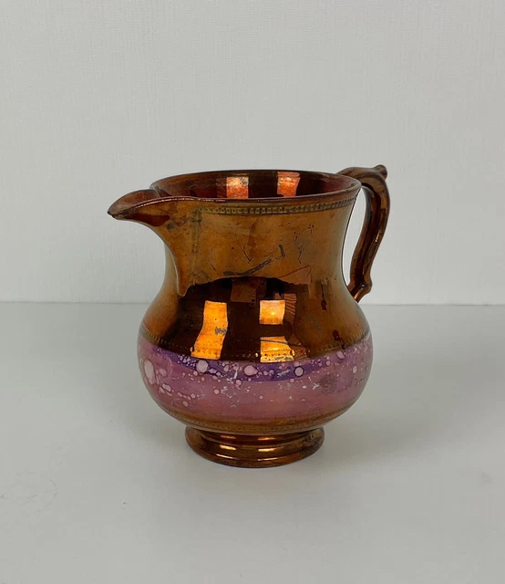 ANCIEN BEAU PICHET en cuivre avec une bande de couleur rose EUR 20,00 ...