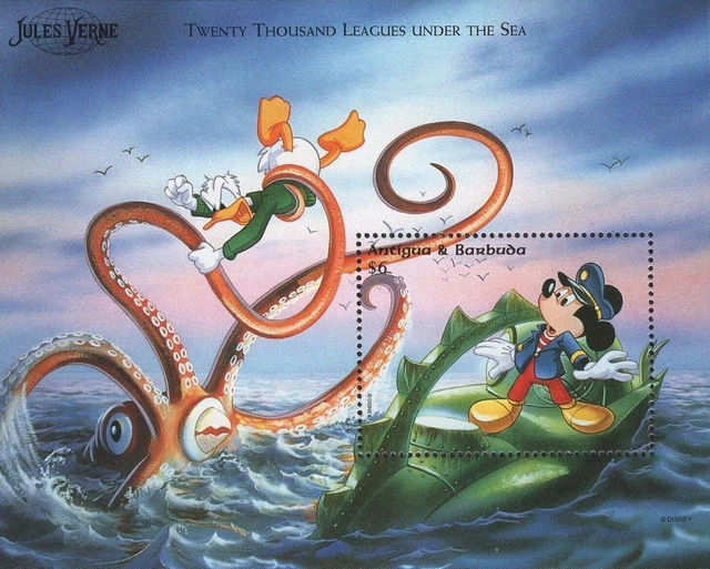 DISNEY STAMP TWENTY Thousand Leagues Under The Sea Mickey Donald Sov ...