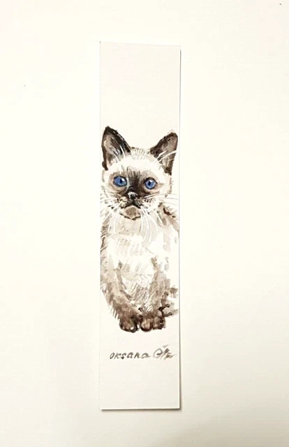 ORIGINAL ACRYL LESEZEICHEN " Katze" Aquarell Tier Bild Handgemalt Unikat EUR 7,50 - PicClick DE