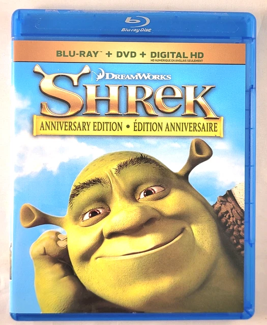 SHREK BLU RAY Anniversary Edition + DVD + Digital HD DREAMWORK $10.00 ...