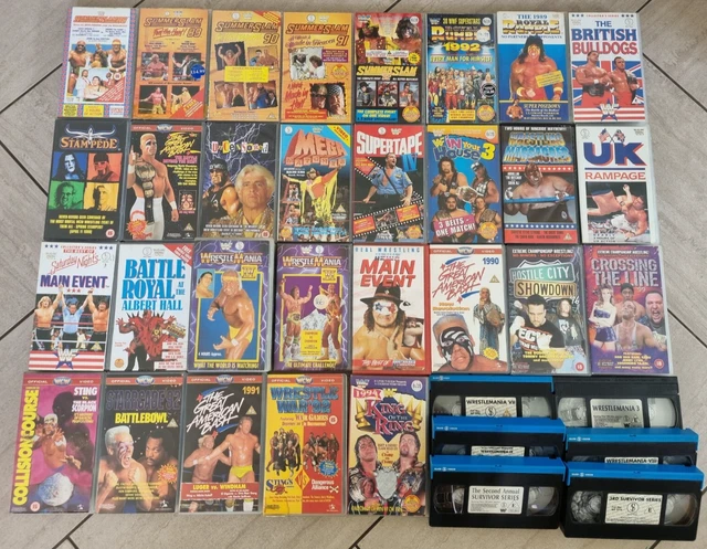 HUGE X36 VINTAGE Wrestling WWF / WWE VHS Tapes Bundle *Read Description ...
