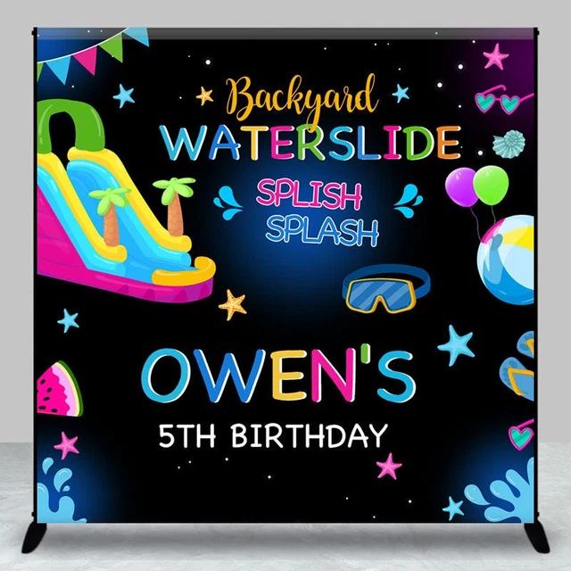 BACKYARD WATERSLIDE CUSTOM 5th Birthday Backdrop $36.09 - PicClick AU