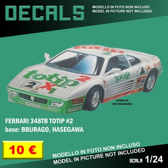 DECALS REPRO FERRARI 348 tb Totip 348tb Hasegawa Bburago Burago 1/24 1 ...