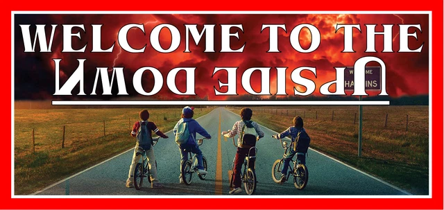 STRANGER THINGS THEMED Welcome to Upside Down Door Sign Plaque Stocking ...