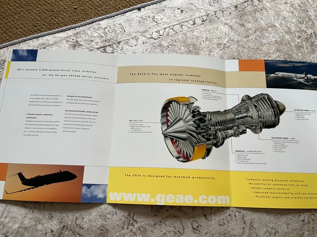 GENERAL ELECTRIC CF34 jet engine for Canadair Regional Jet CRJ, promo ...