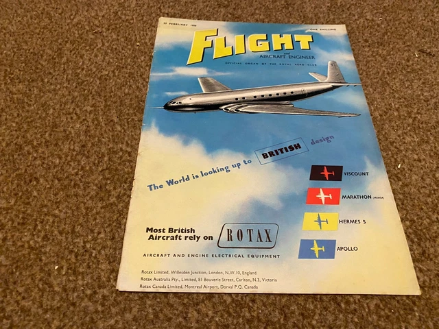 (AC23) FLIGHT MAGAZINE Cover Page 11X8" Rotax Llimited England ...