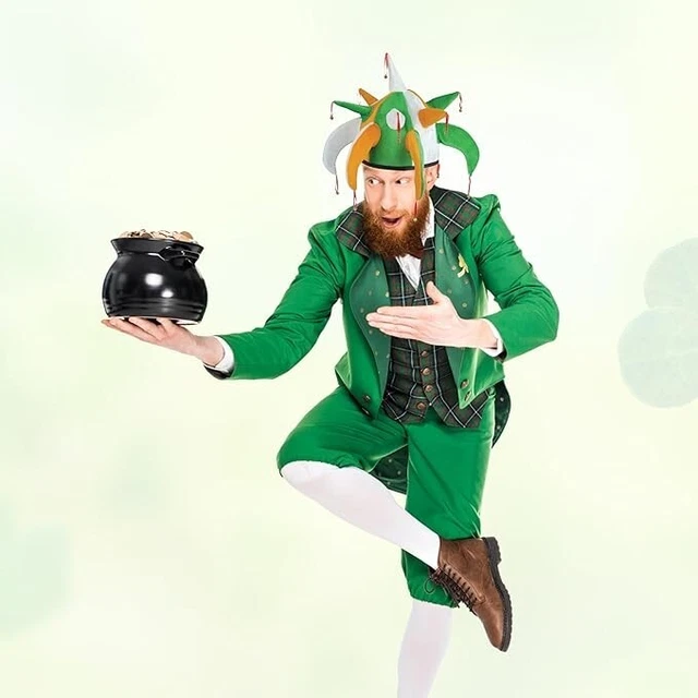 2 X ADULT irish Tricolour Jester Hat with Bell St patrick's FancyDress ...