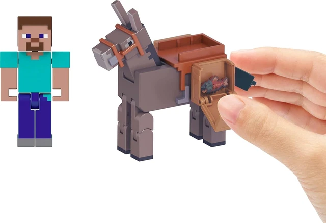 MATTEL MINECRAFT ACTION Figures & Accessories 2-Pack, Steve & Donkey in ...