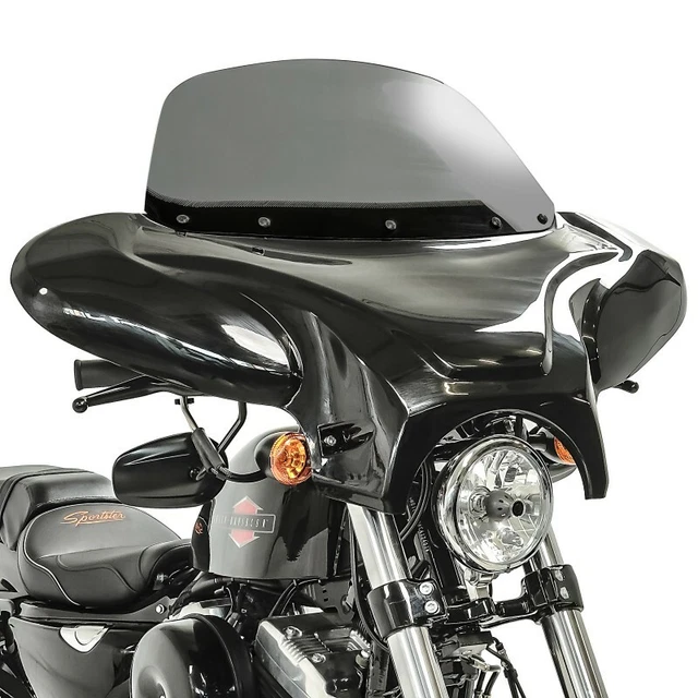 BATWING WINDSCHILD FÜR Chopper / Custombike Low Verkleidung rauchgrau ...