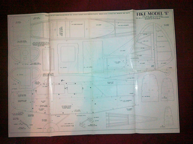 FIKE MODEL E Scale Plan 40/45 Inch Span 1/6 Scale By P Miller £4.00 ...