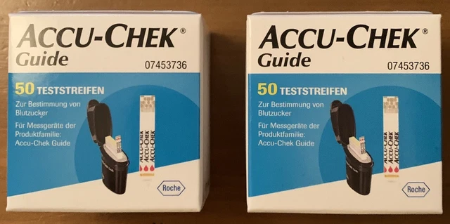 100 STÜCK ACCU-CHEK Guide Teststreifen,Firma Roche MHD 12.06.2025 ...