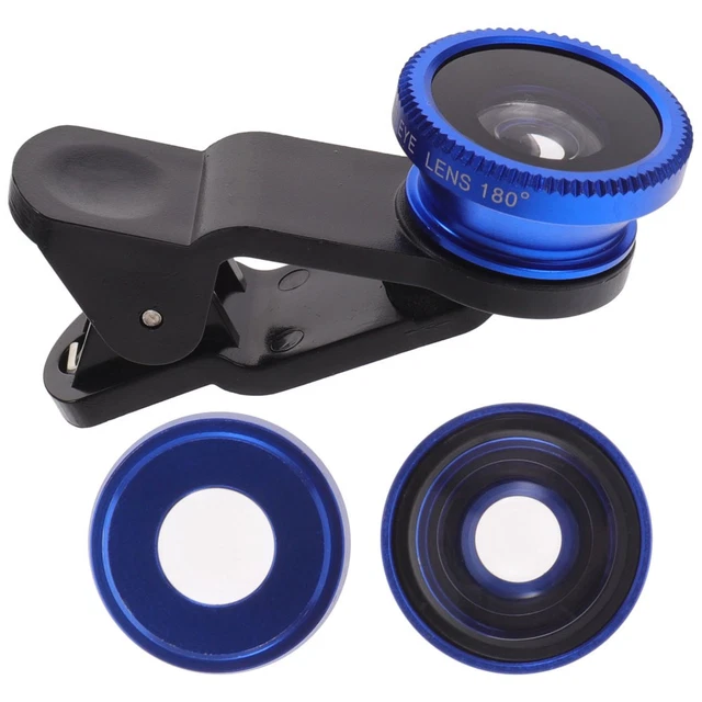 UNIVERSAL SUPER WIDE Angle Macro Fisheye Clip On 3 In 1 Mobile Phone ...