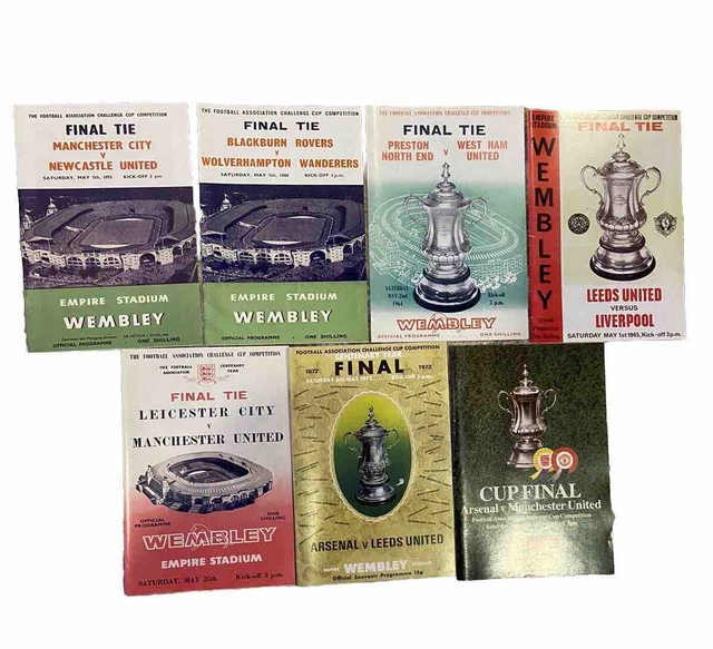 FA CUP FINAL Programmes X 7 (1955,1960,1963,1964,1965,1972,1979) £63.07 ...