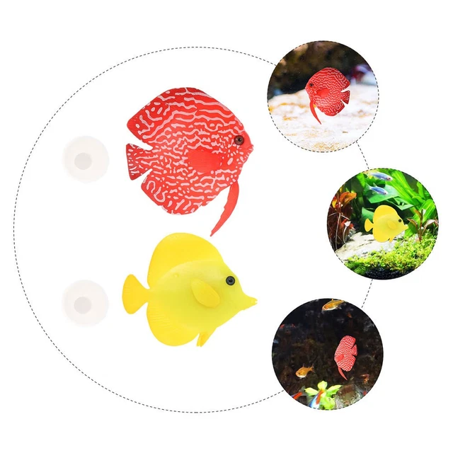 2 PCS ARTIFICIAL Fish Aquarium Simulation Ornament Neon Tank ...
