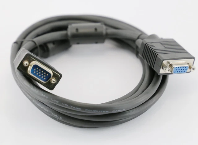 VGA MONITOR EXTENSION Cable Male - Female PC to Screen SHORT 1 Metre $5 ...