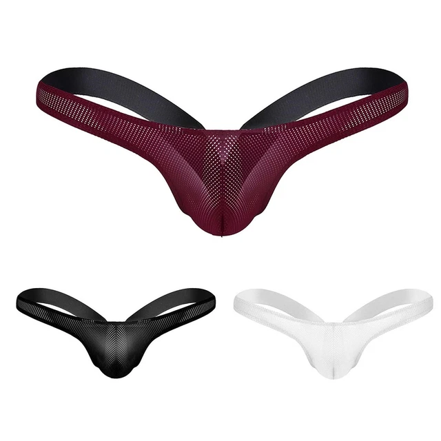 MEN'S SEXY MESH Sheer G-String Open Back Jockstrap Thong Bikini Briefs ...
