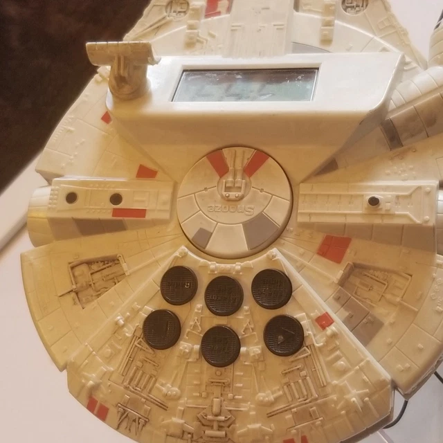 STAR WARS CLOCK Night Glow Millennium Falcon Alarm Clock Radio Starship ...