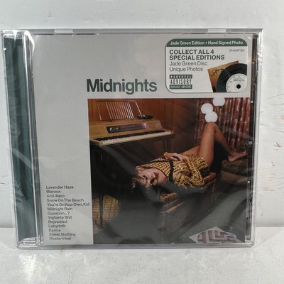 TAYLOR SWIFT MIDNIGHTS CD Jade Green Disc with Hand Signed Autographed ...