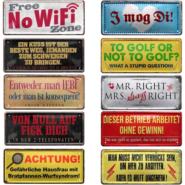 BLECHSCHILDER LUSTIGE SPRÜCHE Schilder Deko Geburtstag Geschenke Blechschild EUR 9,96 - PicClick DE