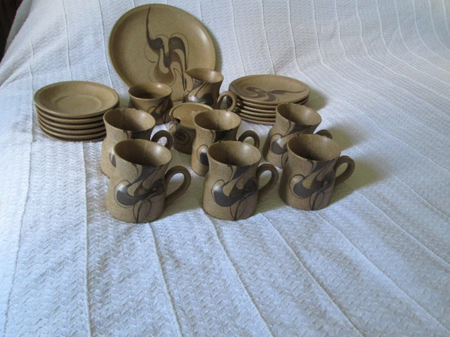 VINTAGE LARBERT SCOTTISH pottery tea / coffee set £40.00 - PicClick UK