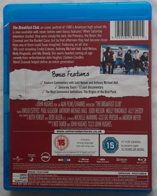 THE BREAKFAST CLUB - Emilio Estevez, Michael Anthony Hall - REG B BLU ...