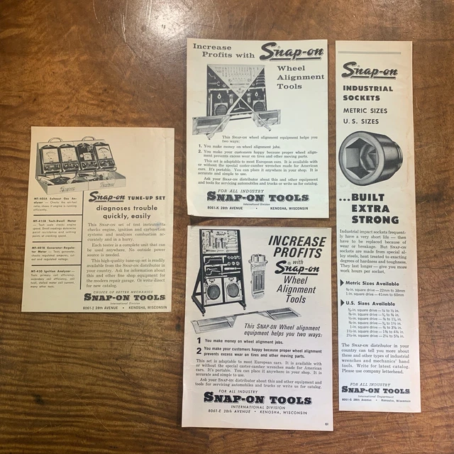 VINTAGE C.1960'S 'SNAP-ON TOOLS' MECHANICS MAGAZINE ADVERTISEMENT ...