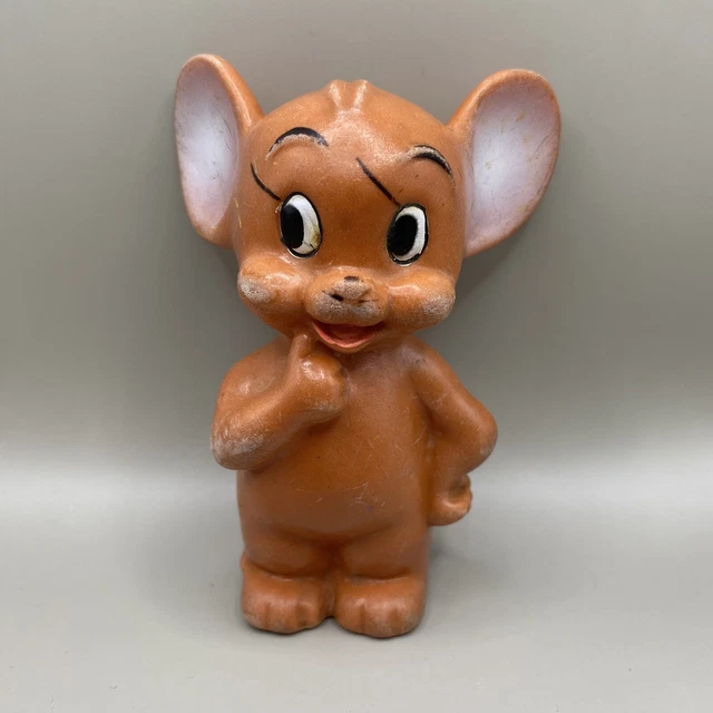 VINTAGE UNBRANDED RUBBER Plastic Tom & Jerry Mouse Toy - Squeaker or ...