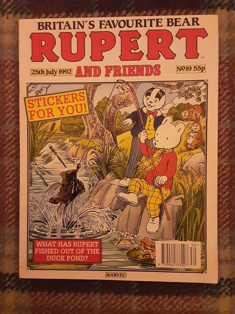 RUPERT AND FRIENDS Comic No 19 From 25Th July 1992 With 2 Stickers £4. ...
