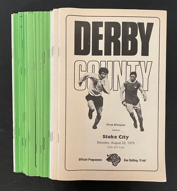 DERBY COUNTY 1970/1971 Season - Complete set of home football ...
