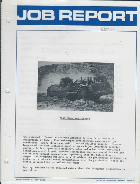 EQUIPMENT BROCHURE - Caterpillar - 633E Scraper Vs 633D Test Report ...